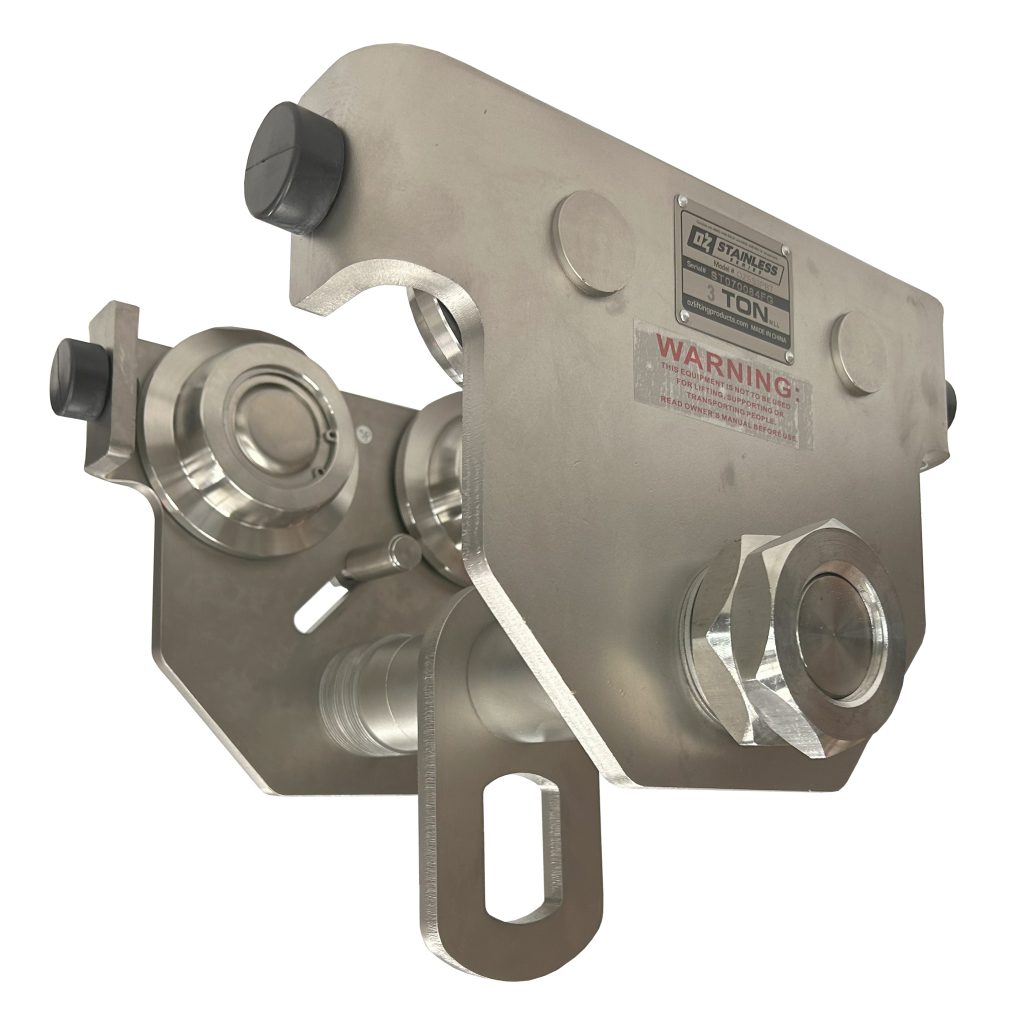 3 T Stainless Steel Push Beam Trolley | OZ Lifting Products