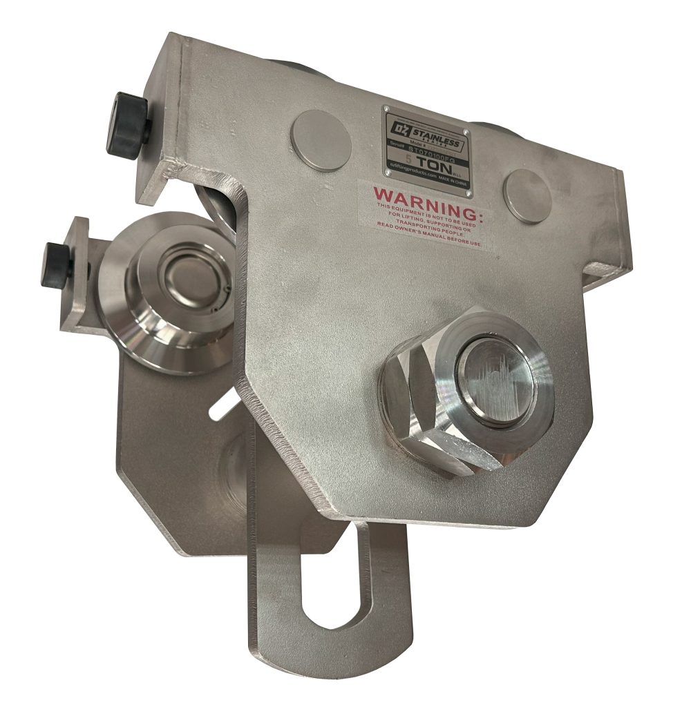 5 T Stainless Steel Push Beam Trolley | OZ Lifting Products