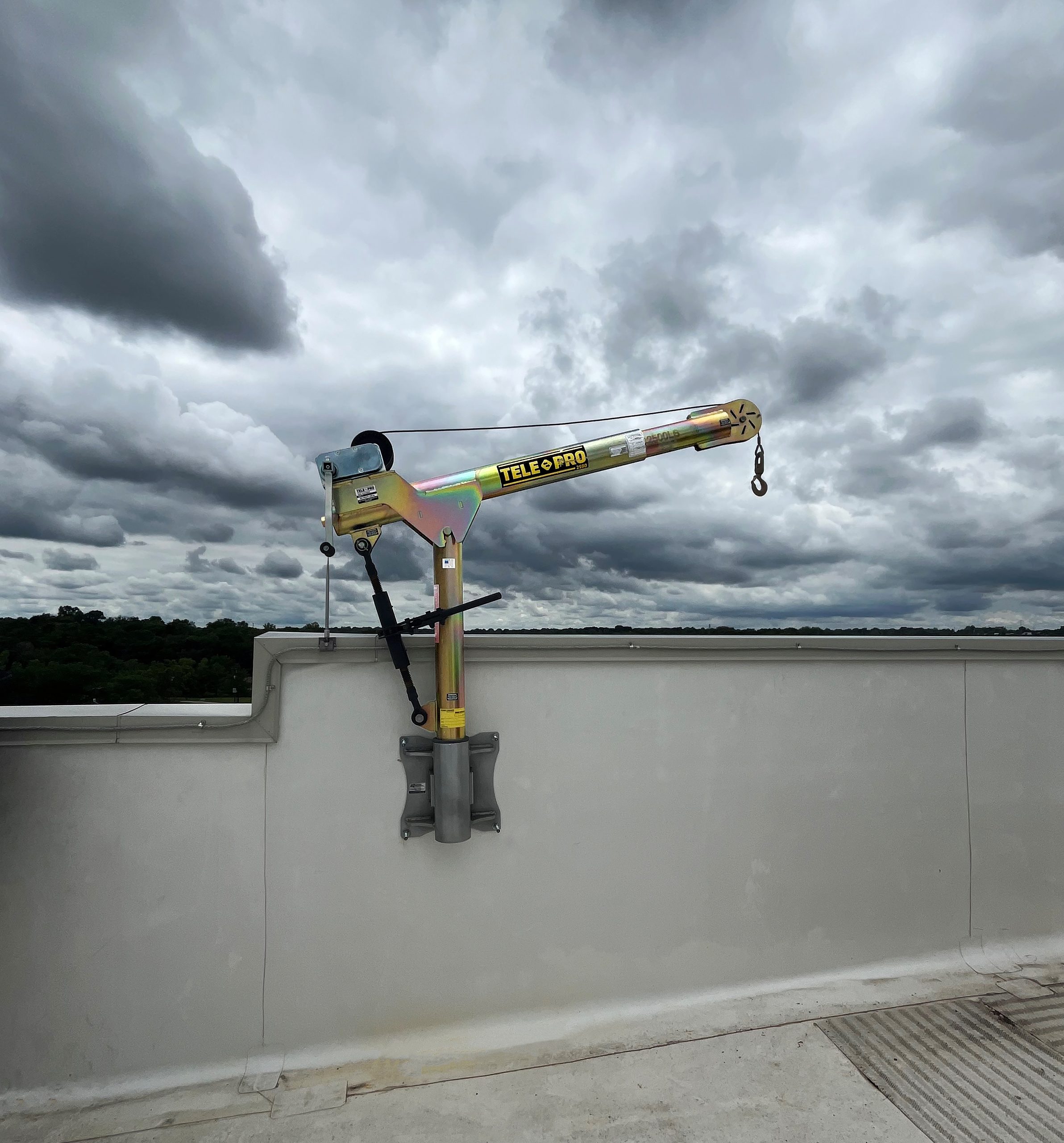 500 lb Tele-Pro® davit crane with 12V DC electric winch | OZ Lifting ...