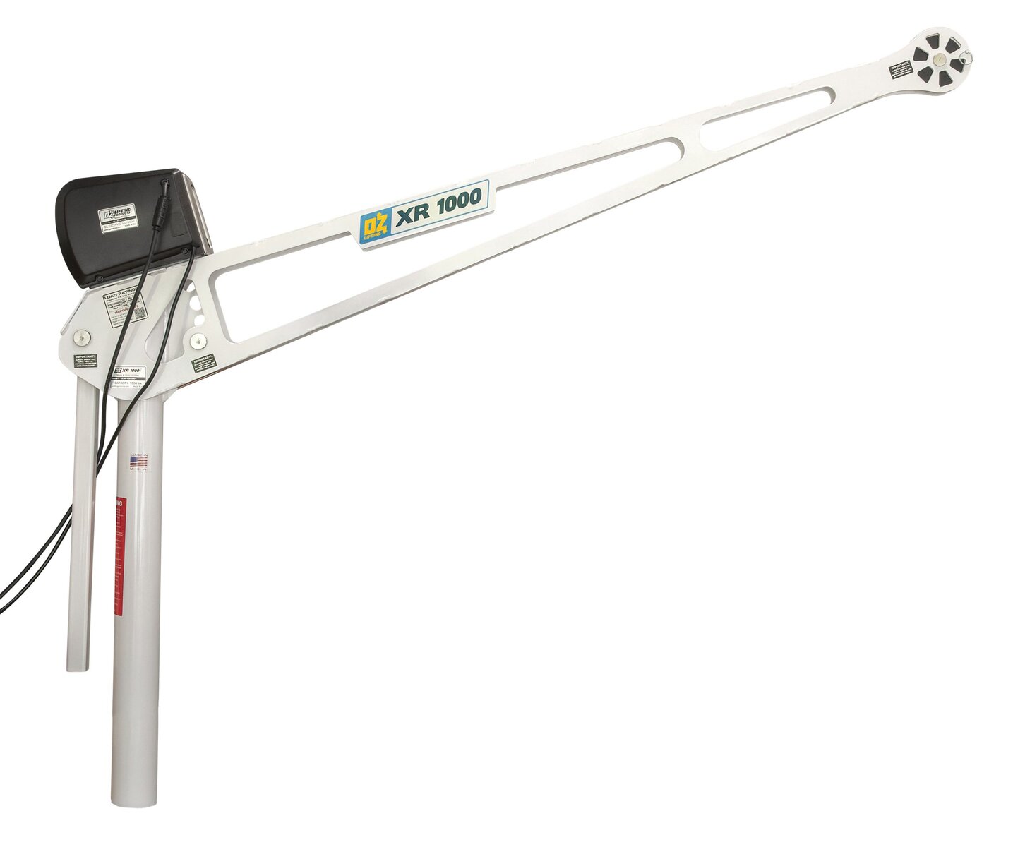 1000 lb extended reach davit crane with DC electric winch | OZ Lifting ...